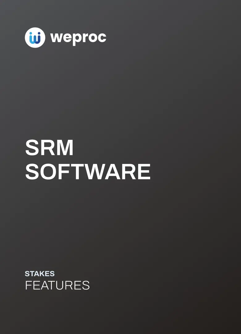 Supplier Relationship Management Software (SRM) | Weproc